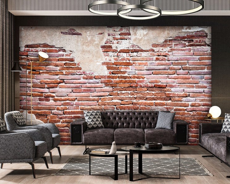 Geruïneerd Baksteen Behang 3D-behangen | 3D-achtergronden